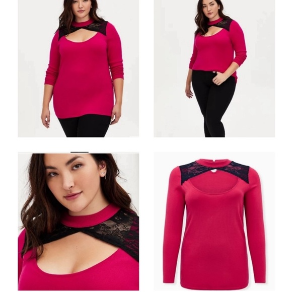 torrid | Sweaters | Torrid Black Lace Keyhole Sweater | Poshmark
